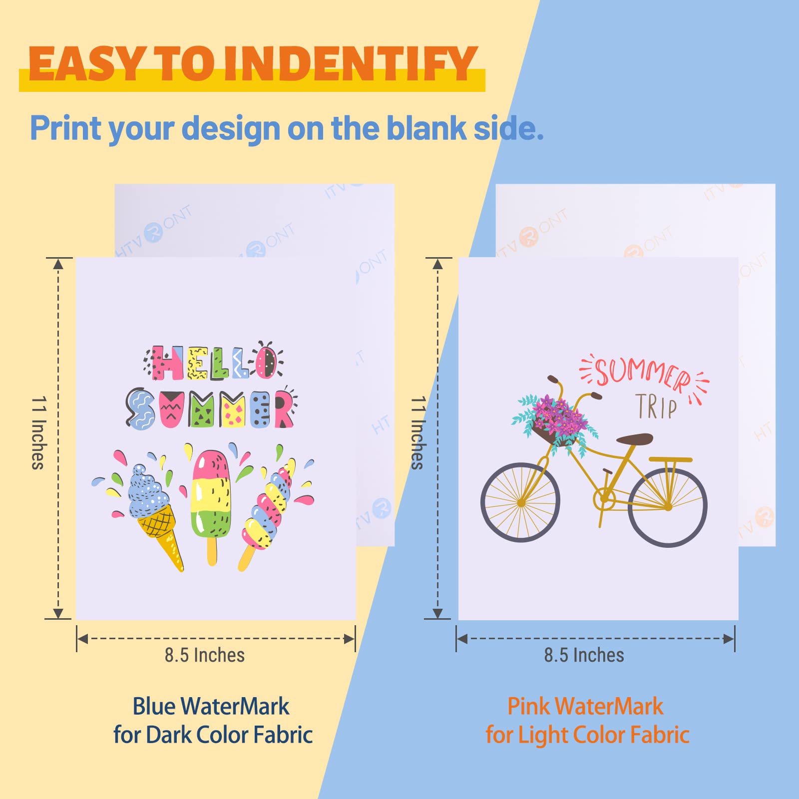 HTVRONT Heat Transfer Paper for T Shirts - 20 Pack Mixed Light & Dark Iron on Transfer Paper,8.5" x 11" Printable Heat Transfer Vinyl for Inkjet Printer, Durable & Easy to Use