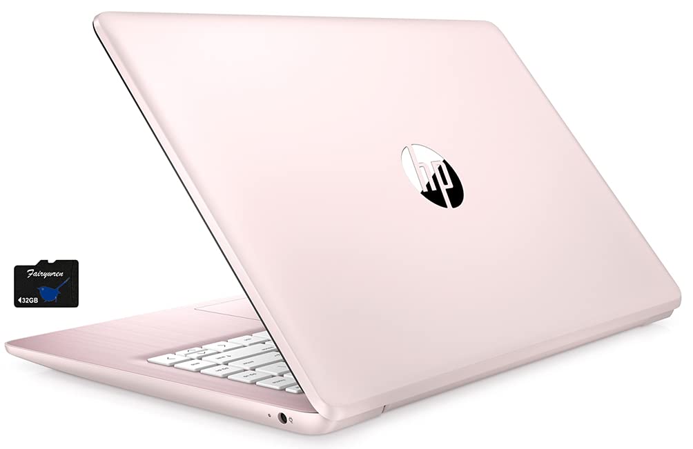 2021 HP Stream 14 inch Laptop, Intel Celeron N4020 Processor, 4GB RAM, 64GB eMMC, WiFi, Bluetooth, Webcam, HDMI, Windows 10 S with Office 365 for 1 Year + Fairywren Card (Rose Pink)