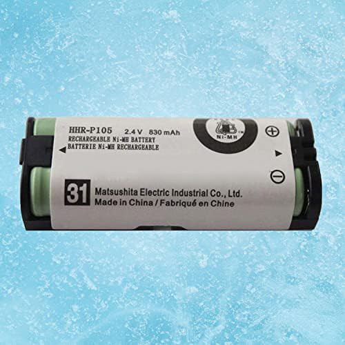 2 Pack HHR-P105 NI-MH Rechargeable Battery for Panasonic 2.4V 830mAh Battery for Cordless Phones