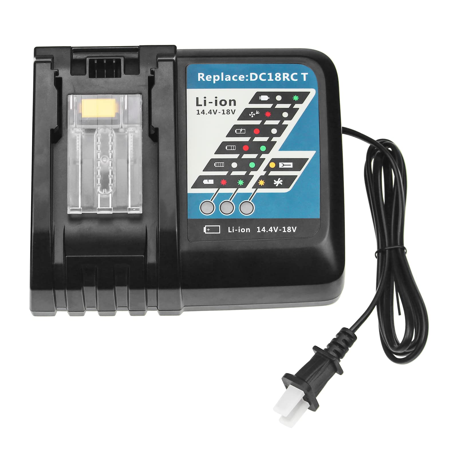 OHYES BAT Replacement for Fast Charger DC18RC DC18RA DC18RCT Compatible with 14.4V/18V Lithium Battery BL1815 BL1830 BL1840 BL1845 BL1850 BL1860