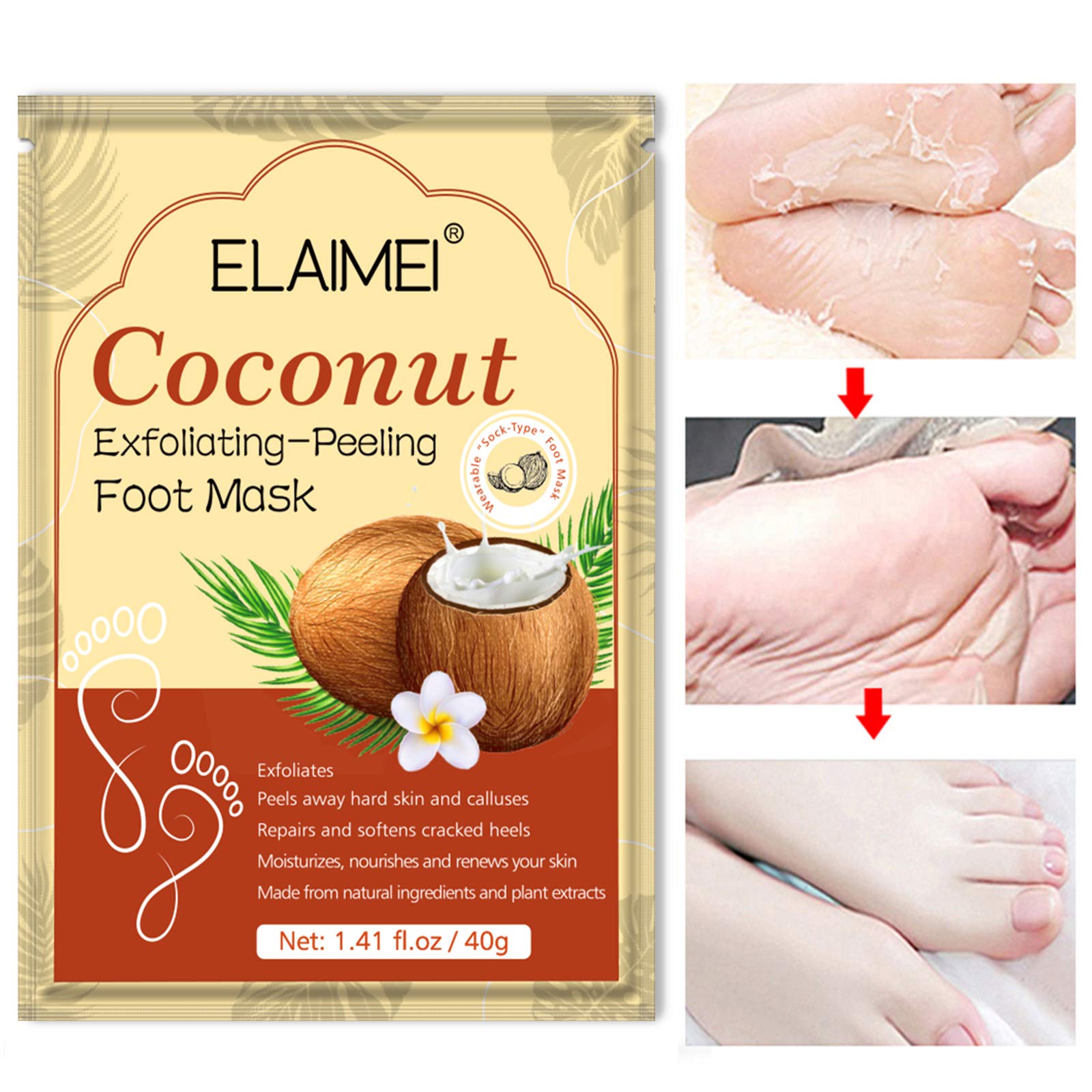 Foot Peel Mask 3 Pack-Feet Peeling Mask,Exfoliating Peeling Foot Mask,Foot Peel Exfoliator Remove,Peel Off Calluses & Dead Skin,Make Your Feet Baby Soft,Exfoliating Peeling Natural Treatment