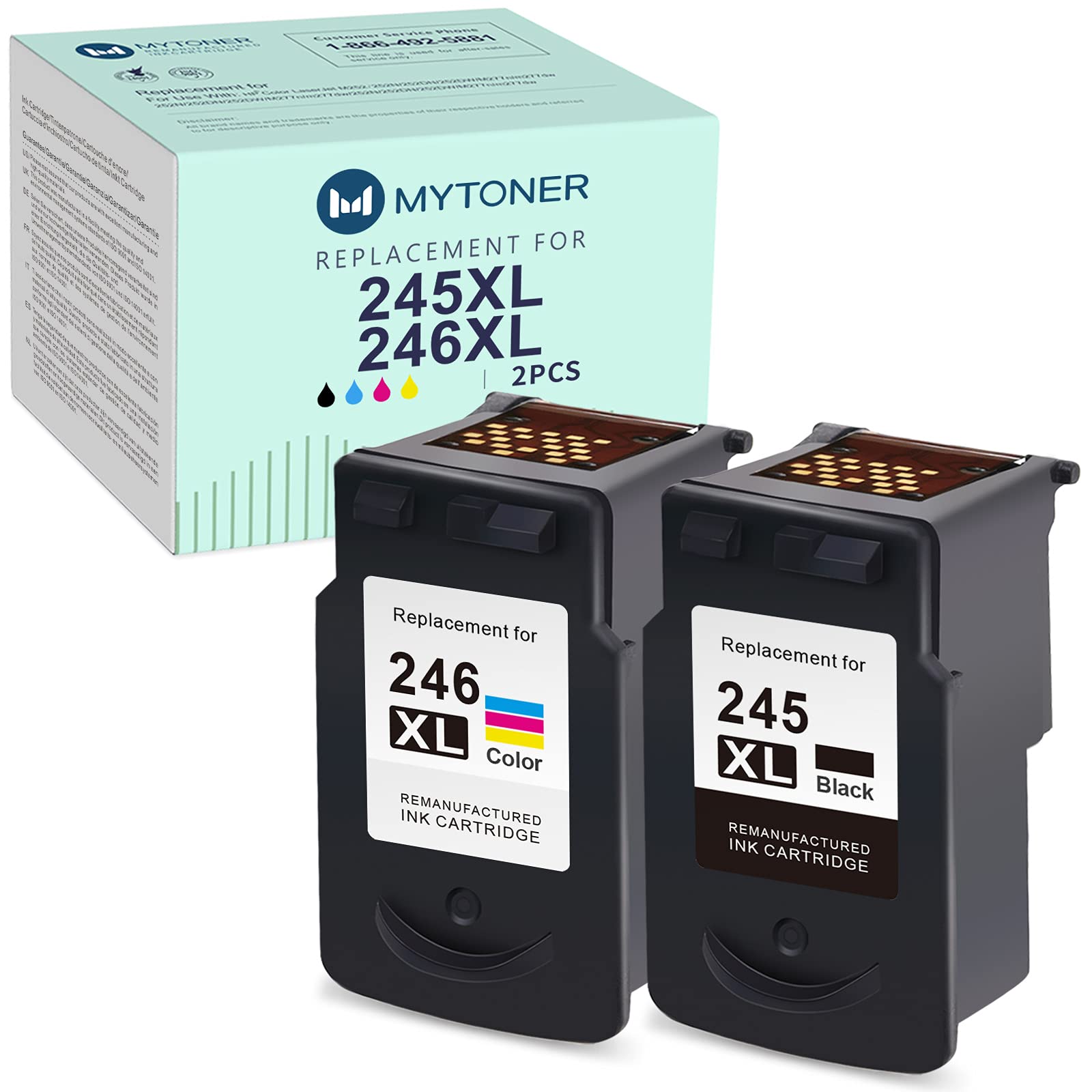 245XL Ink Cartridges Replacement for Canon PG-245XL 245 Black Ink Compatible with Canon Pixma MX490 MX492 MG2522 TS3100 TS3122 TS3300 TS3322 TS3320 TR4500 TR4520 TR4522 MG2500 Printer (2 Pack )