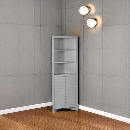 RiverRidge Madison Tall Corner Cabinet-Gray, No Size, Grey