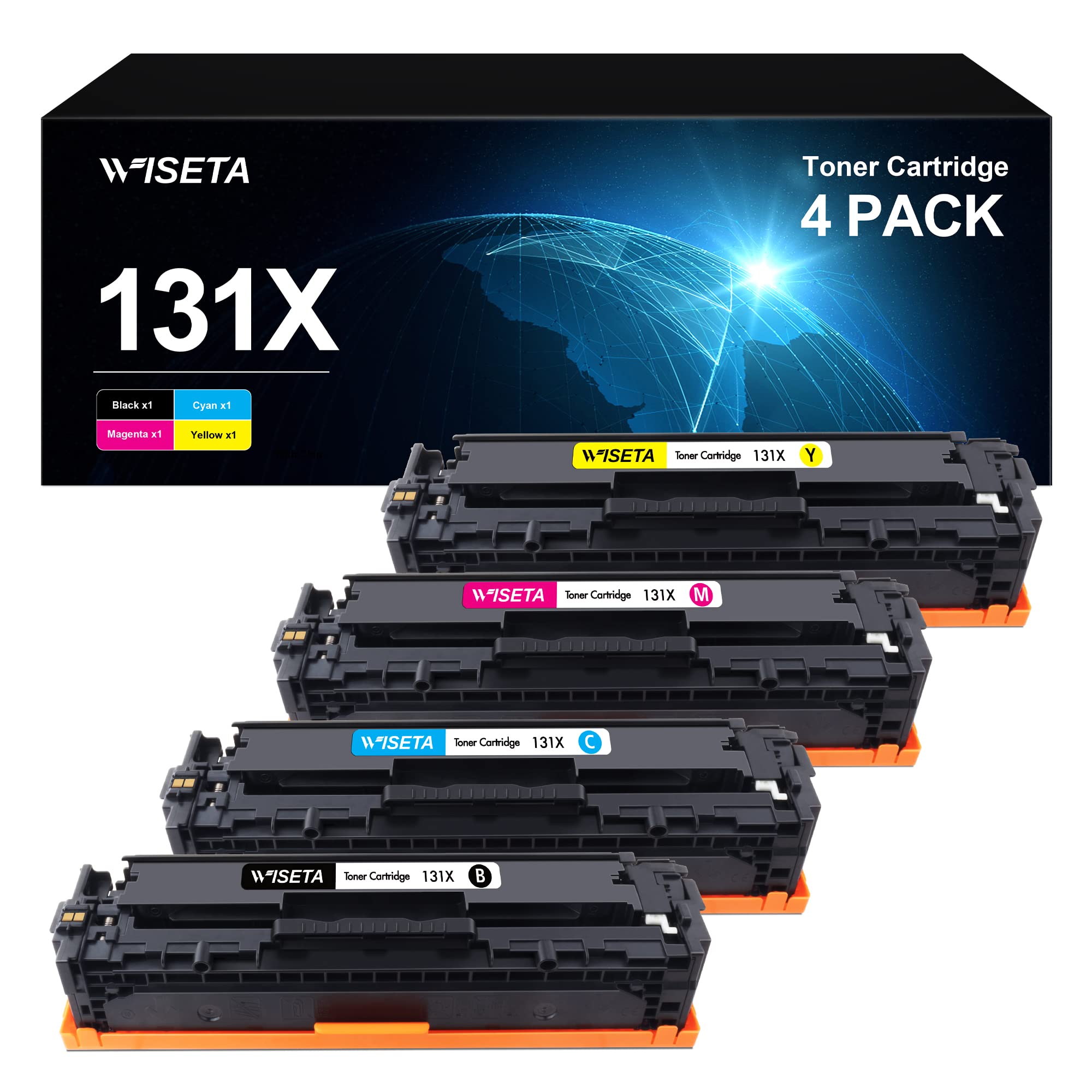 131X 131A Toner M251nw Toner Compatible Cartridge Replacement for HP 131X CF210X 131A Toner Cartridge 4 Pack Compatible with HP Pro 200 Color M251nw M251n, Pro 200 Color MFP M276nw M276n Printer