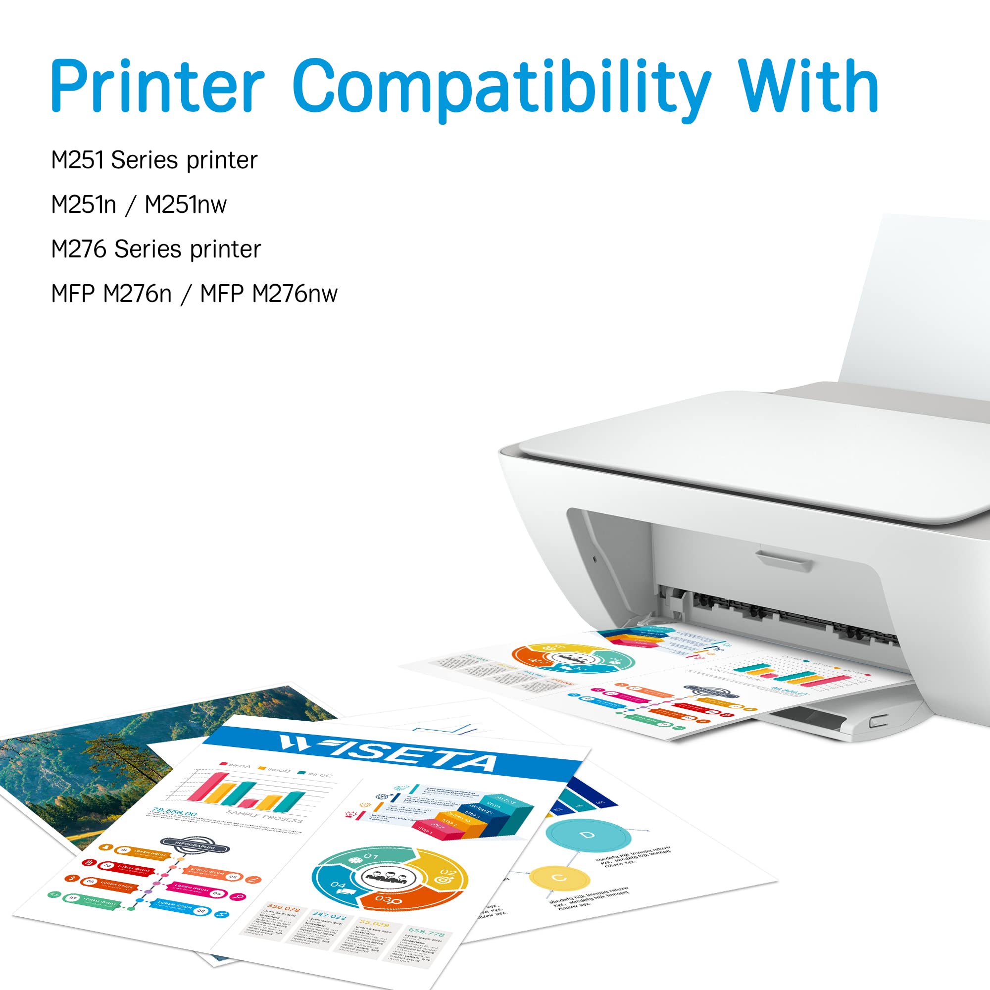 131X 131A Toner M251nw Toner Compatible Cartridge Replacement for HP 131X CF210X 131A Toner Cartridge 4 Pack Compatible with HP Pro 200 Color M251nw M251n, Pro 200 Color MFP M276nw M276n Printer