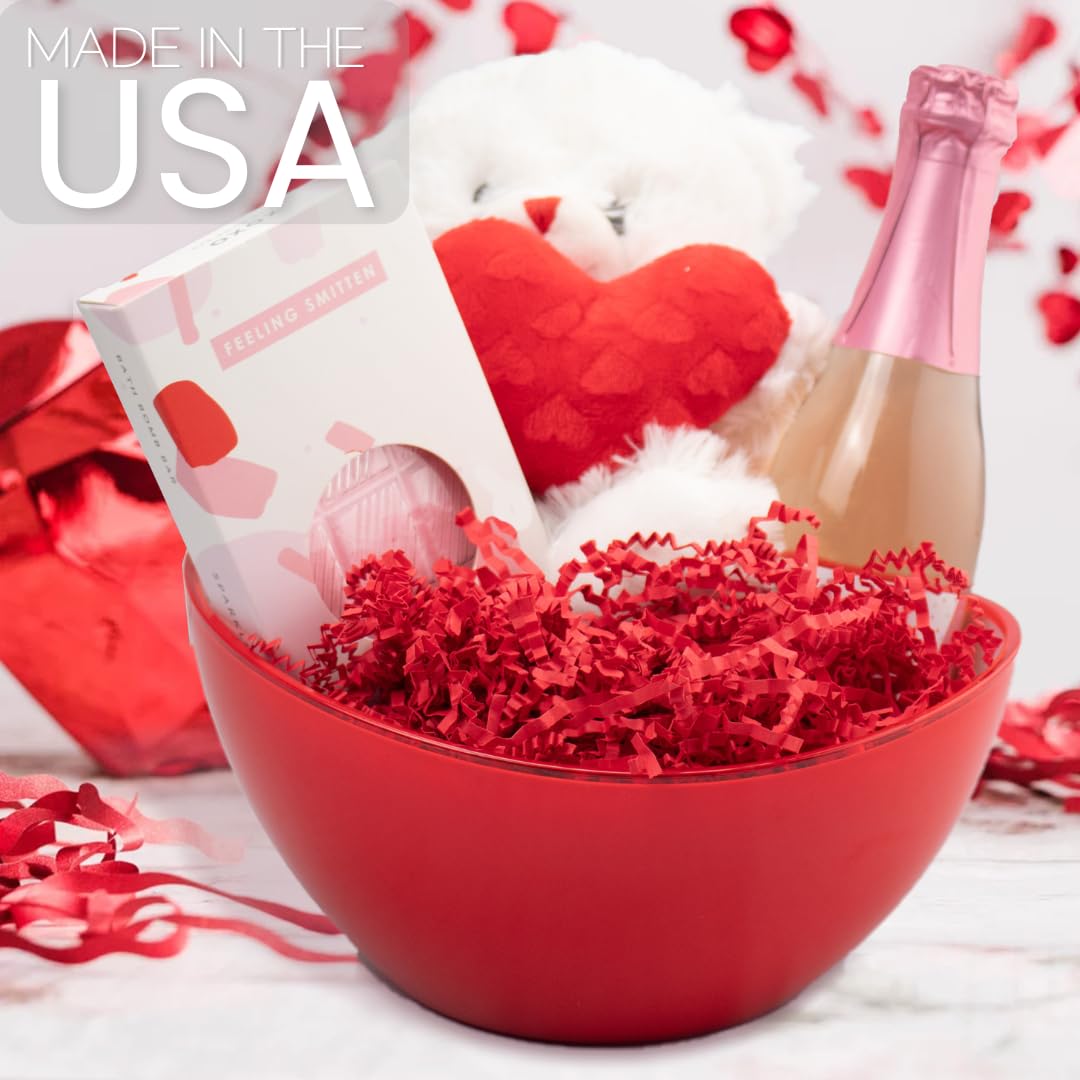 MagicWater Supply Crinkle Cut Paper Shred Filler (4 oz) for Gift Wrapping & Basket Filling - Red