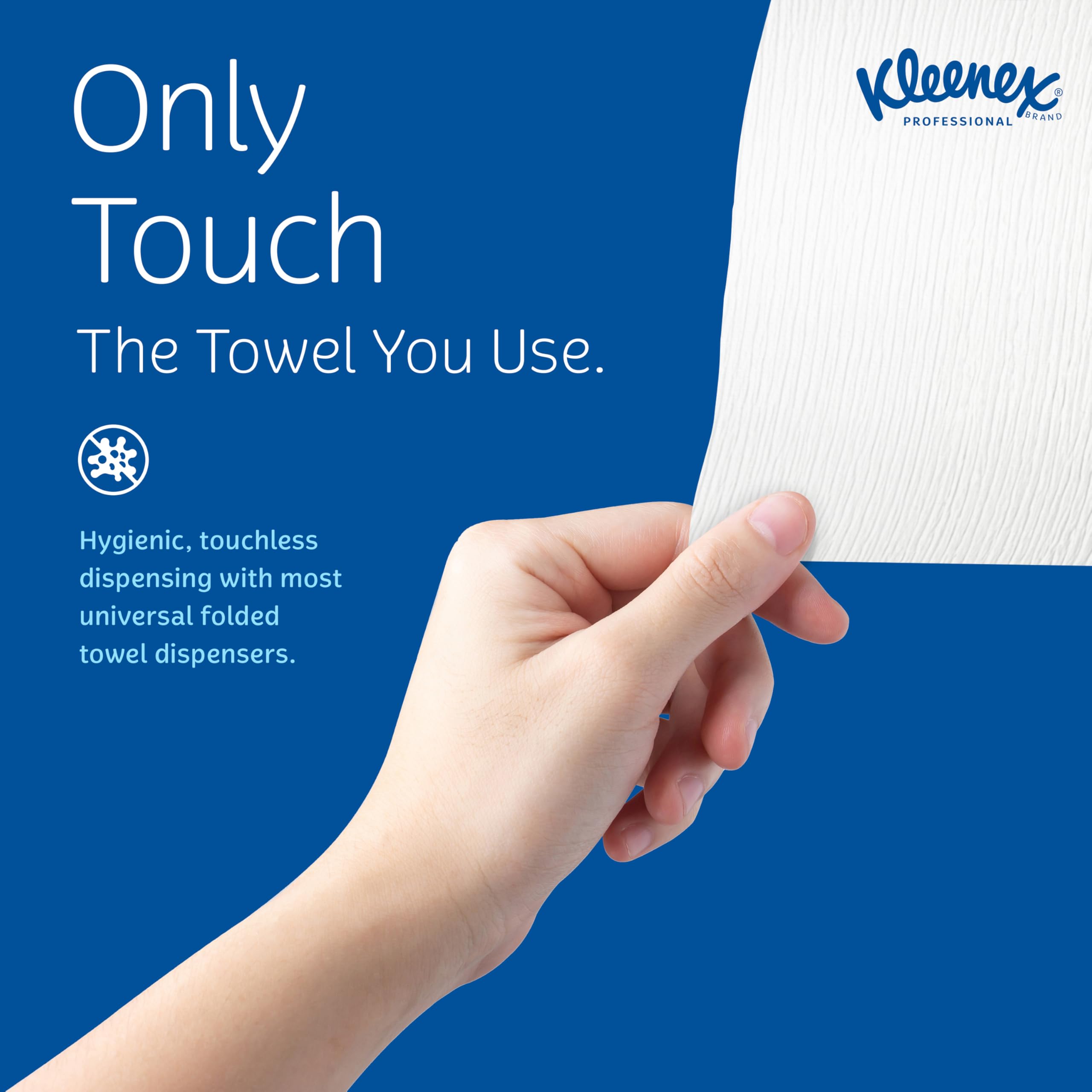 Kleenex Multifold Paper Towels (01890), White, 16 Packs / Case, 150 Tri Fold Paper Towels / Pack, 2,400 Towels / Case