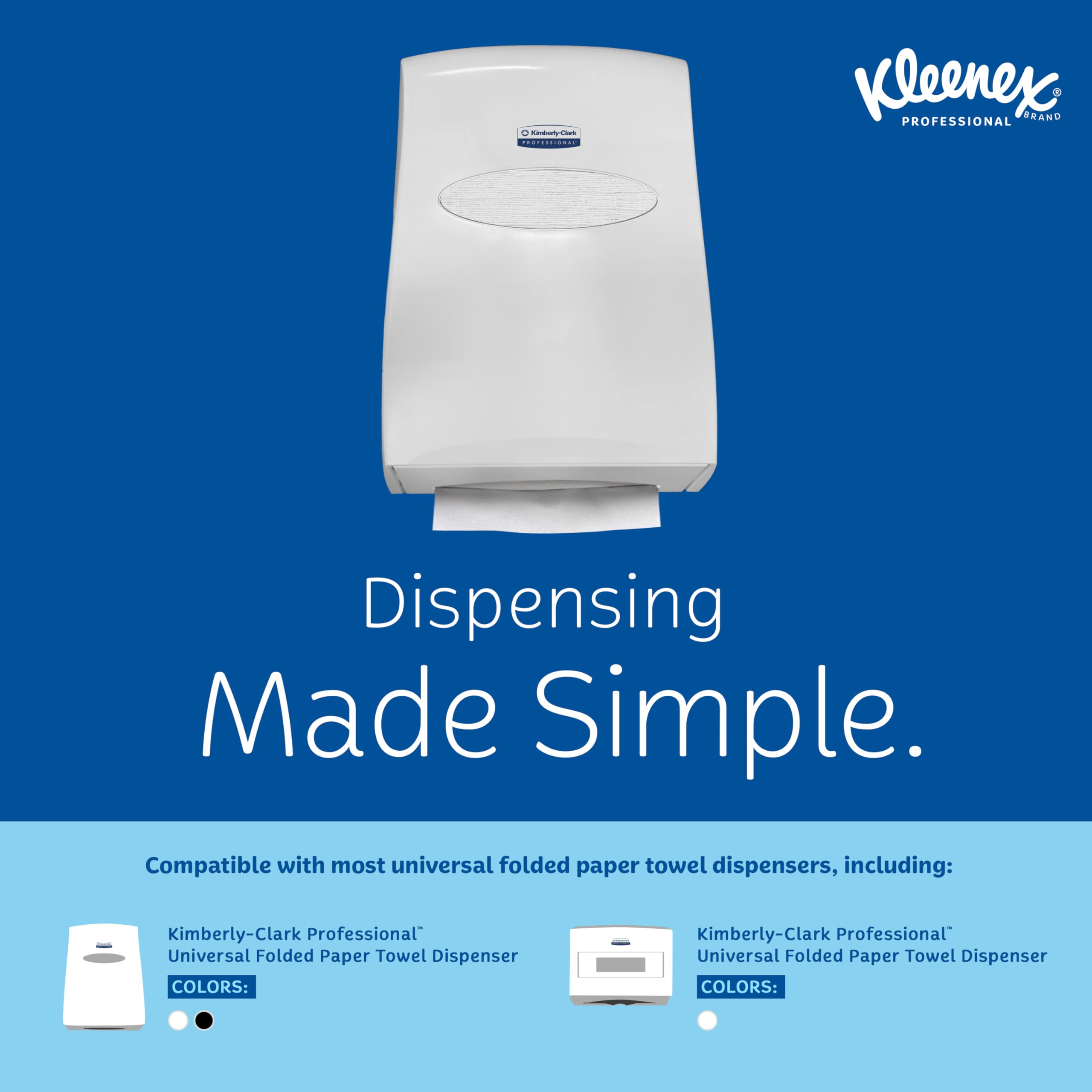 Kleenex Multifold Paper Towels (01890), White, 16 Packs / Case, 150 Tri Fold Paper Towels / Pack, 2,400 Towels / Case