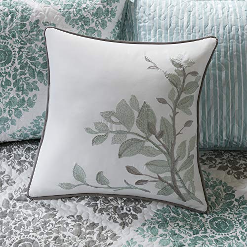 Madison Park Daybed Cover Set - Double Sided Quilting Casual Design, All Season Bedding with Bedskirt, Matching Shams, Decorative Pillow, 75"x39", Diamond Aqua 6 Piece