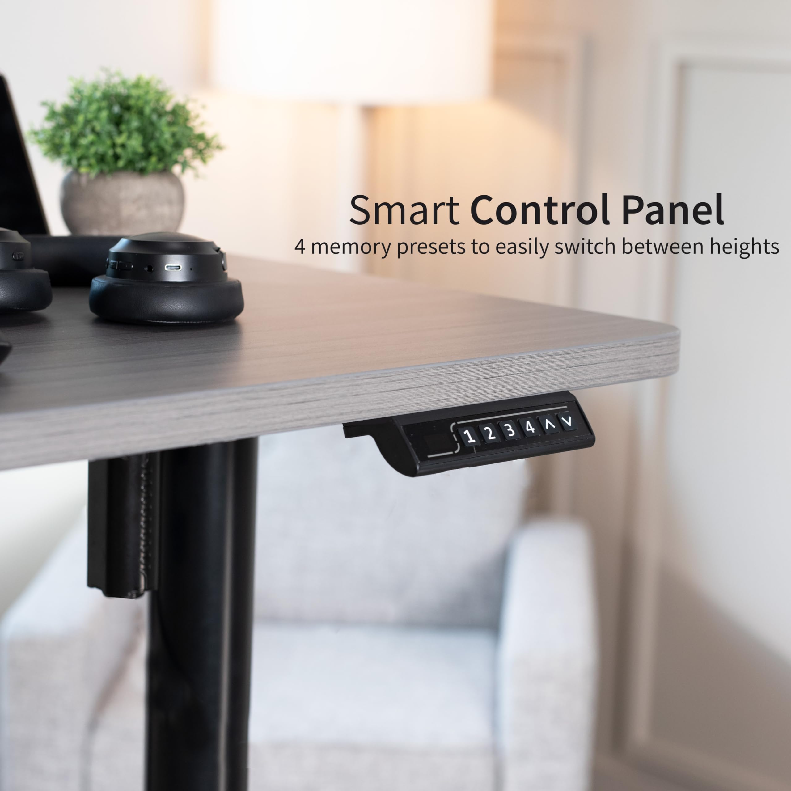 VIVO Compact Electric Stand Up Desk Frame for 39 to 80 inch Table Tops, Single Motor Ergonomic Standing Height Adjustable Base with Memory Controller, Black, DESK-E151EB