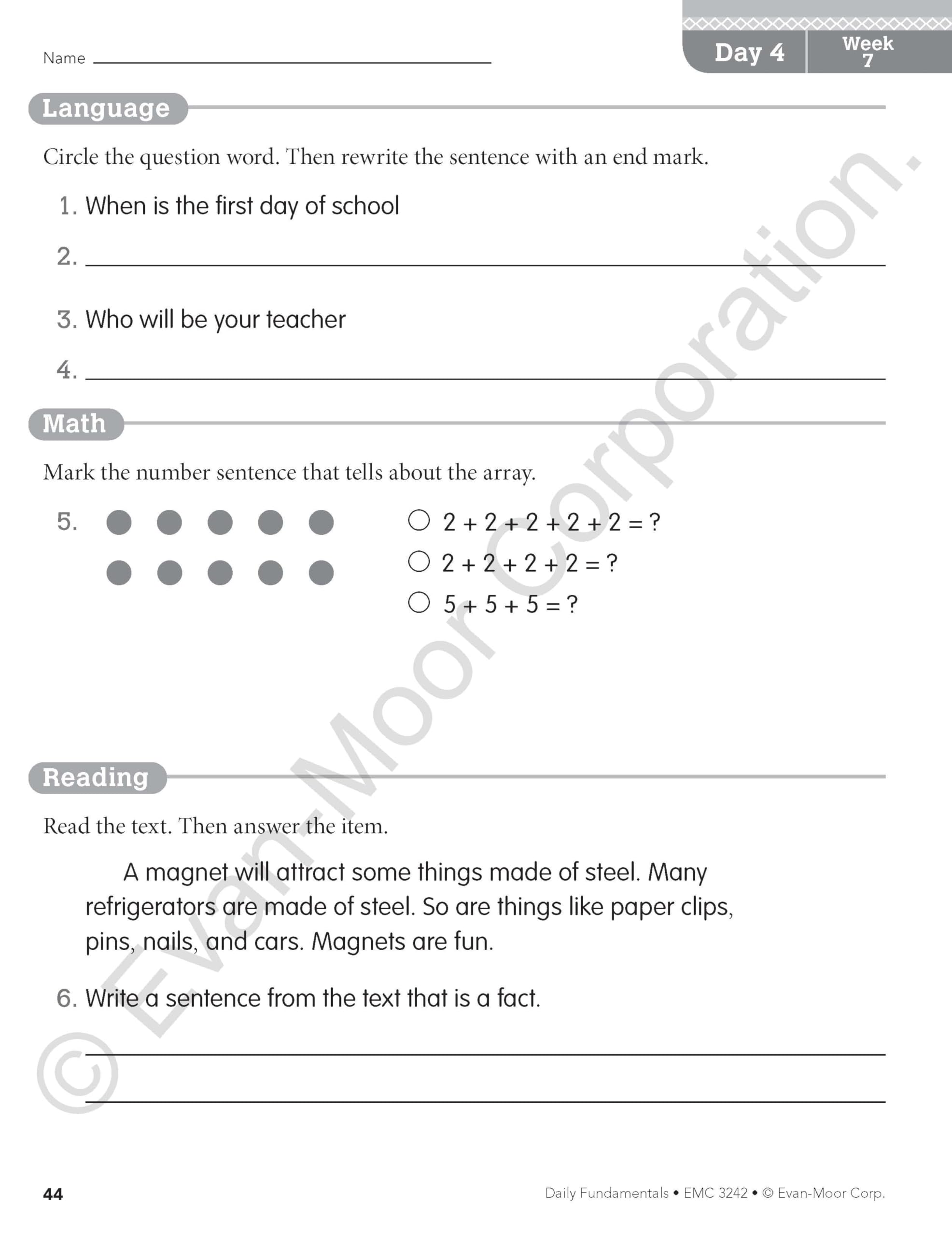 Evan-Moor Daily Fundamentals, Grade 2