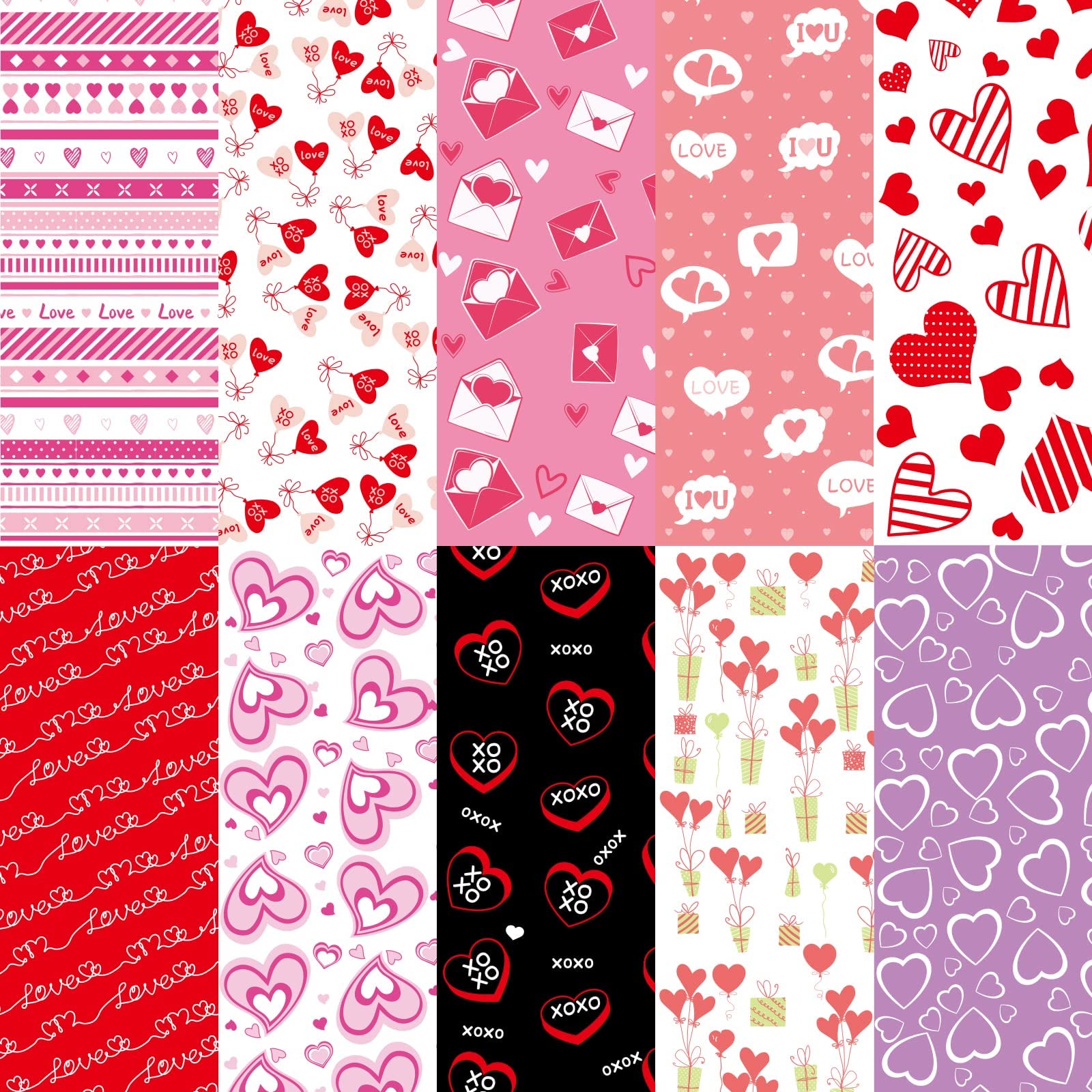 FANCY LAND 10 Sheets Valentine Wrapping Paper Sheets Wedding Valentines Day Gift Wrap Folded Large Sheets 20 X 28 Gift Decoration