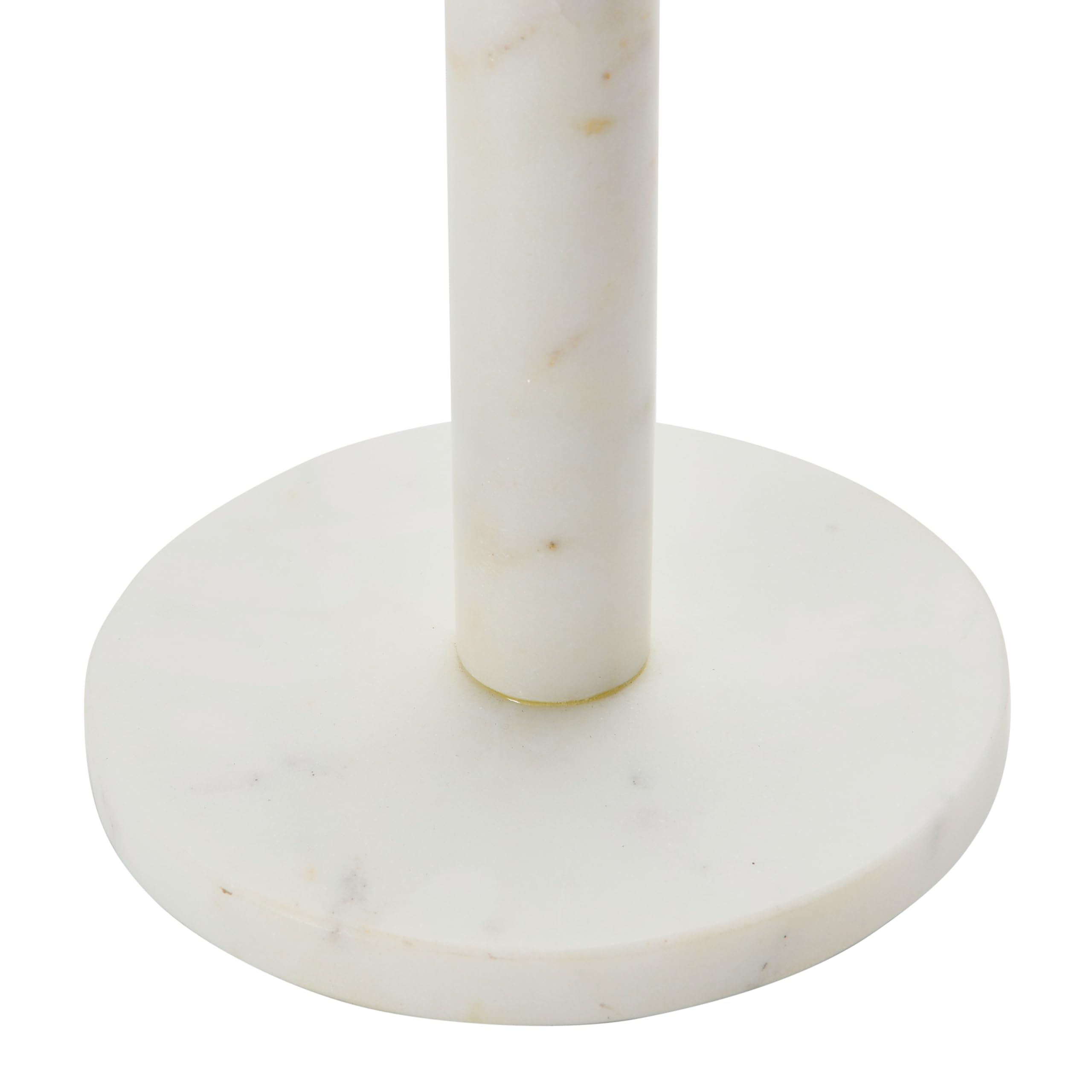 Bloomingville Modern Marble Paper Towel Holder with Brass Accent Band, White
