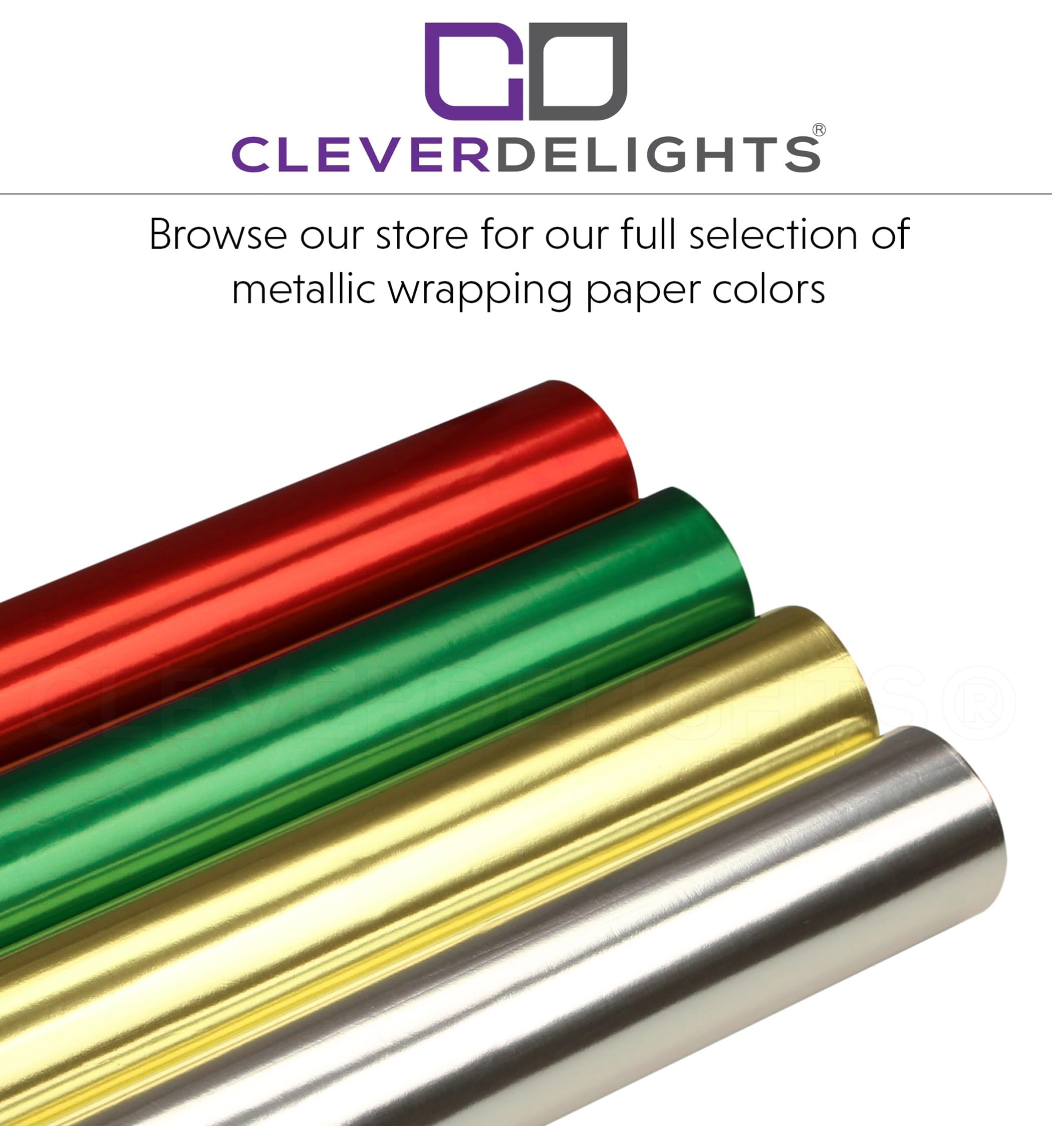 CleverDelights Metallic Gold Wrapping Paper - 30" x 300" JUMBO Roll - 62.5 Sq Ft - Shiny Premium Gift Wrap Paper