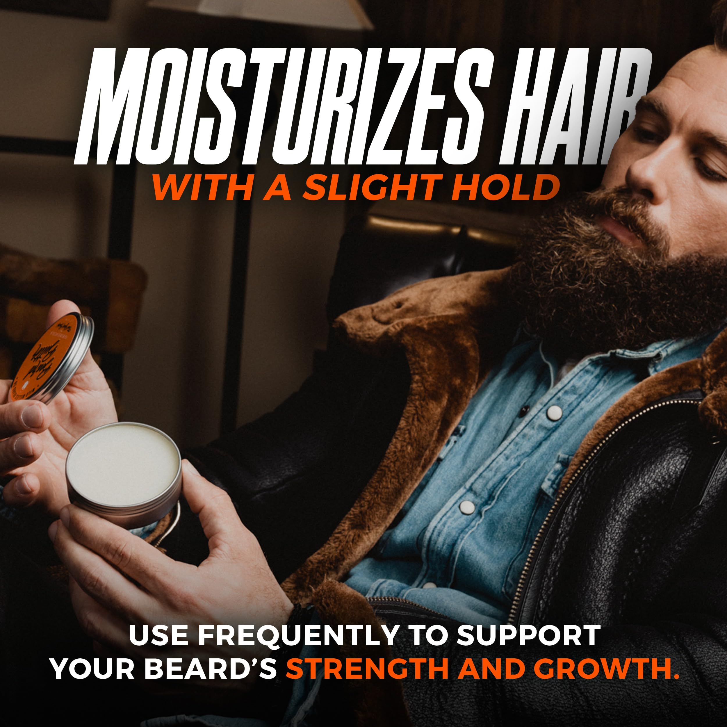 Premium Beard Balm Leave-in Conditioner by Wild Willies - Natural, Organic Ingredients & Essential Oils Promote Fast Beard Growth, Removes Itch & Dandruff - Beard Butter Restores Moisture - 2 Oz