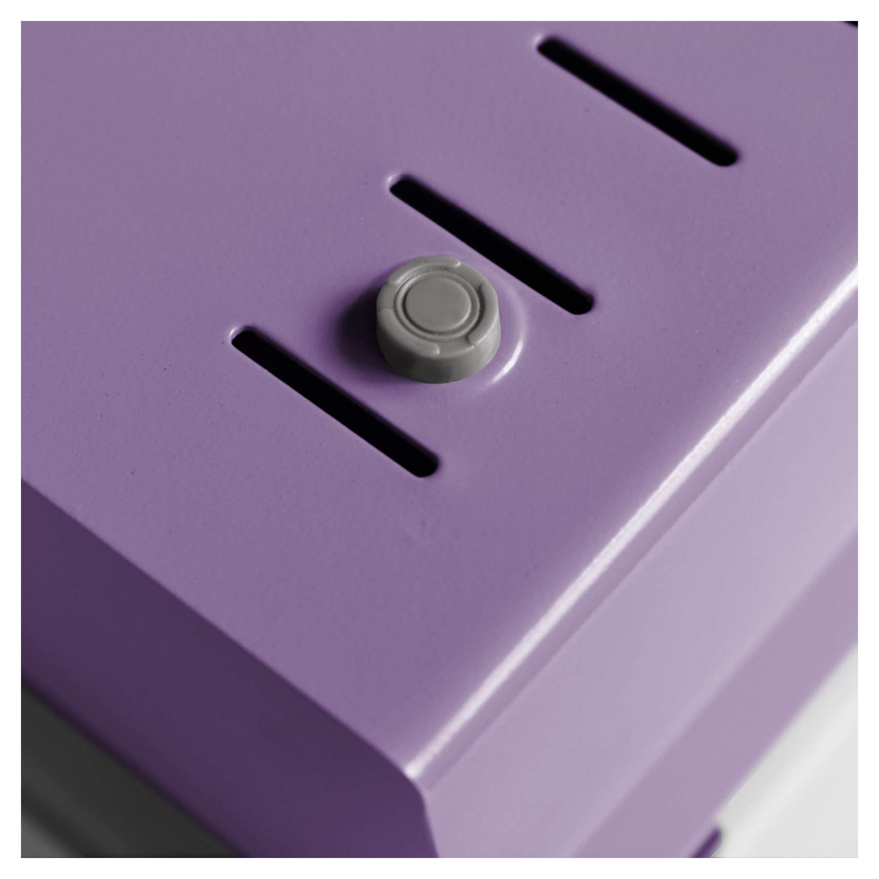 Acrimet 5 X 8 Card File Holder Organizer Metal Base Heavy Duty (AZ Index Cards and Divider Included) (Purple Color with Clear Crystal Plastic Lid Cover)