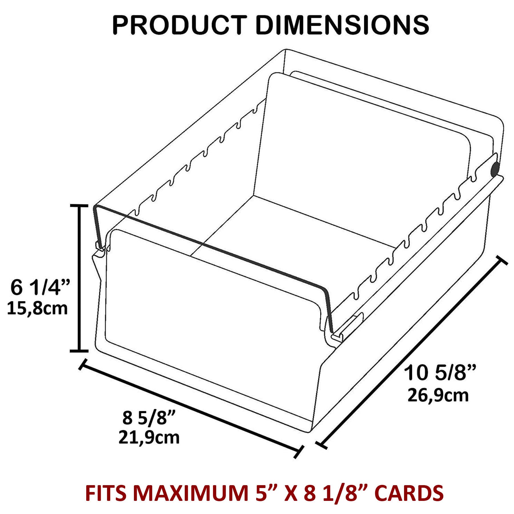 Acrimet 5 X 8 Card File Holder Organizer Metal Base Heavy Duty (AZ Index Cards and Divider Included) (Purple Color with Clear Crystal Plastic Lid Cover)