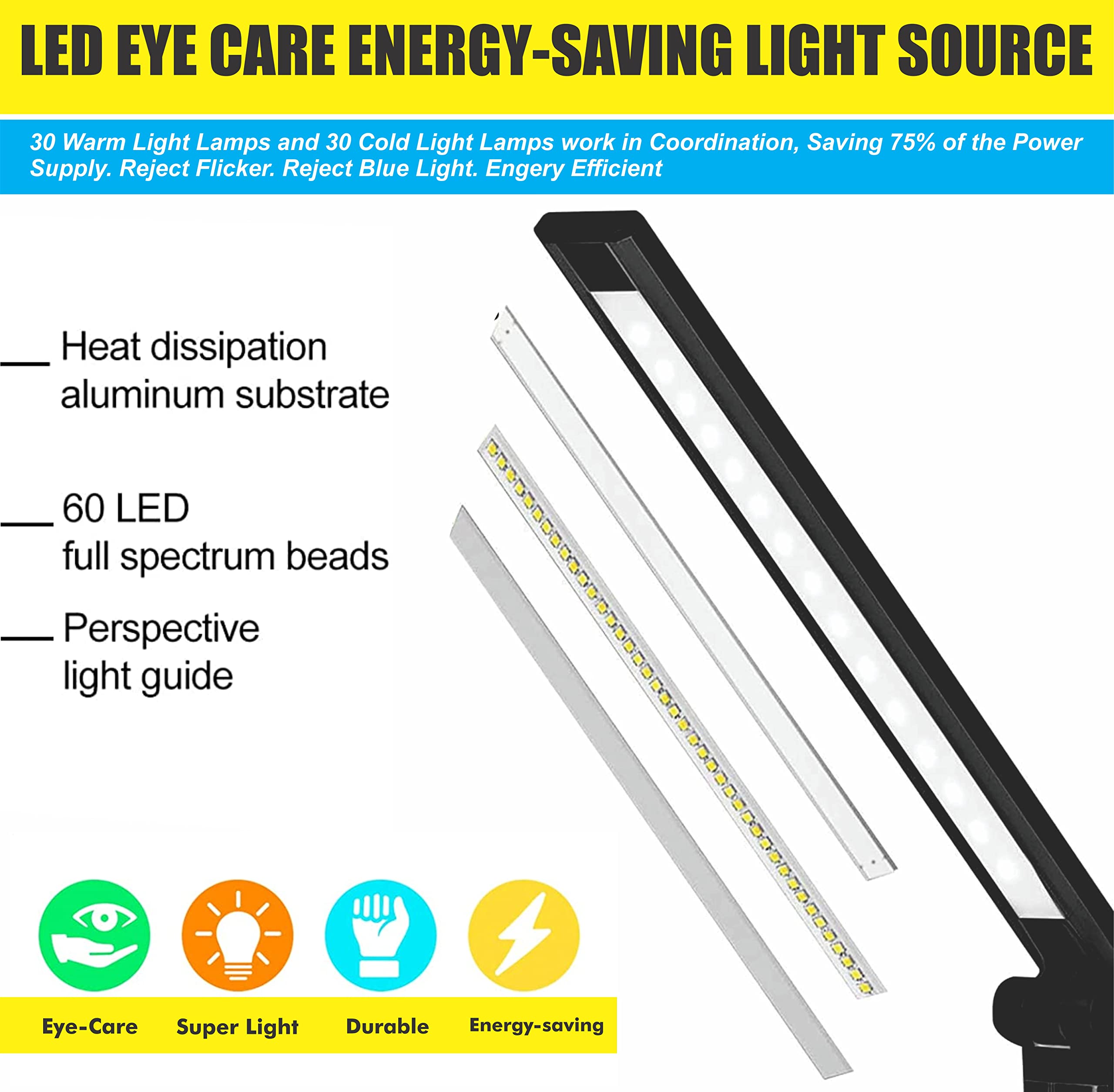 Enwar LED Desk Lamp| Multifunctional Touch Lamp| Wireless Charging Pad| 5 Lighting Modes with 5 Brightness Levels| Touch Control Dimmer |30/60 min Timer| Desk Lights for Home, Office, Bedroom