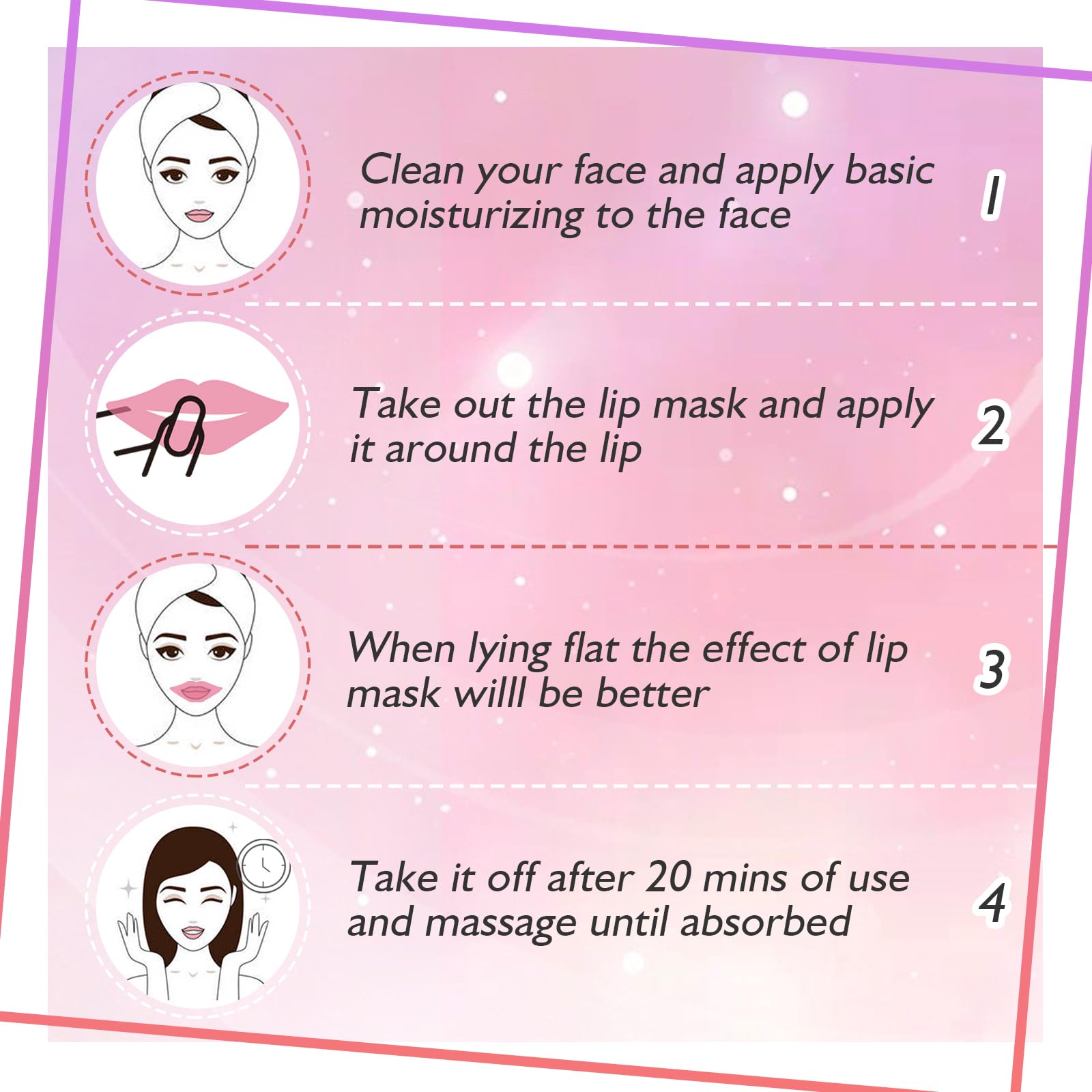 Adofect 30 Pieces Collagen Crystal Lip Masks, Collagen Lip Pads Great for Moisturizing, Remove Dead Skin, Anti Chapped & Anti-Aging and Plump Your Lips, Pink