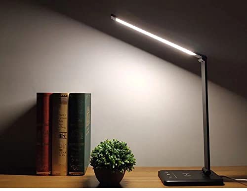 Enwar LED Desk Lamp| Multifunctional Touch Lamp| Wireless Charging Pad| 5 Lighting Modes with 5 Brightness Levels| Touch Control Dimmer |30/60 min Timer| Desk Lights for Home, Office, Bedroom