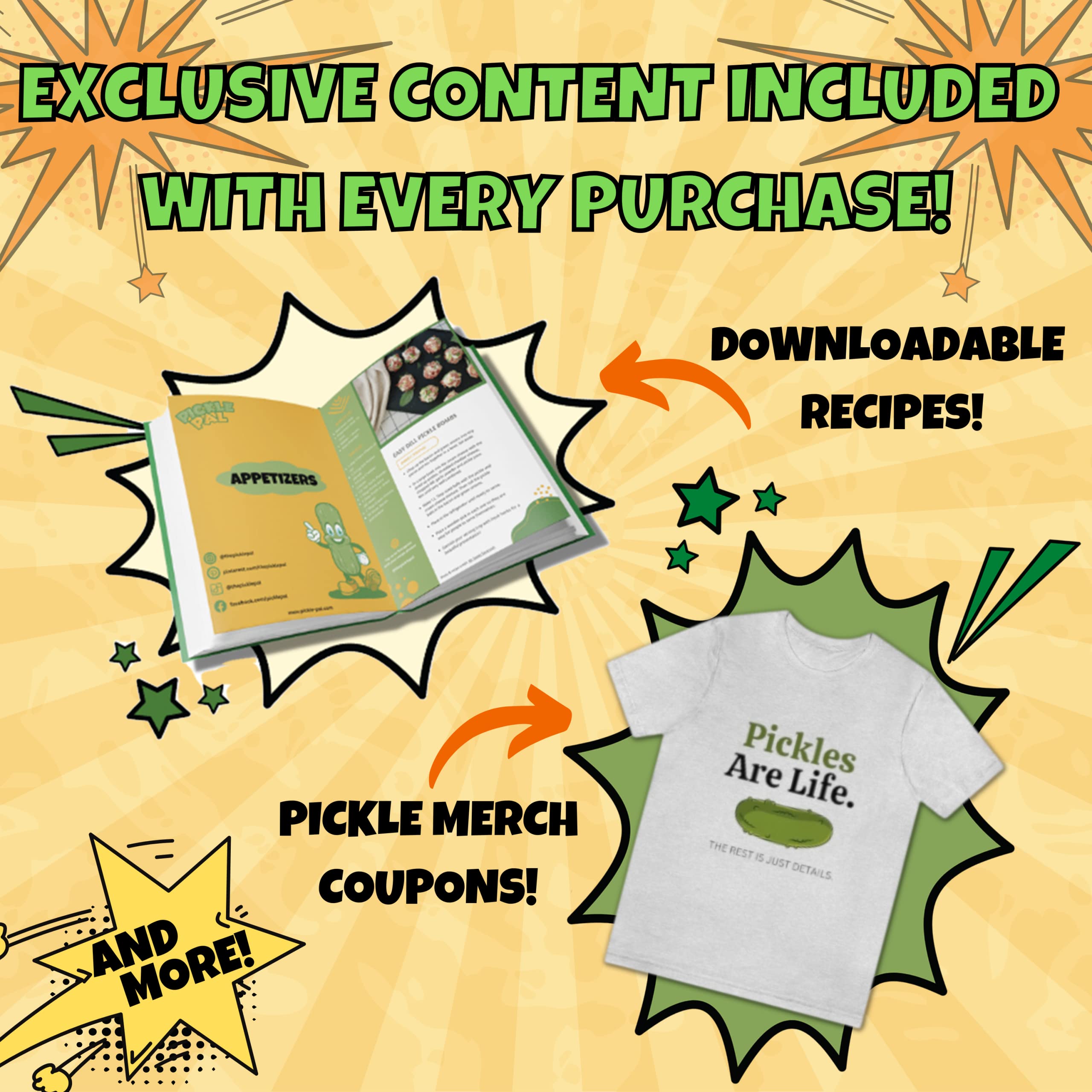 Pickle Pal Pickle Container with Strainer | Jalapeno Container with Pickle Grabber | Pickle Jar with Strainer Flip for Olives, Fruit, Veggie Containers | Pickle Holder 40 oz | Chamoy Pickle Kit