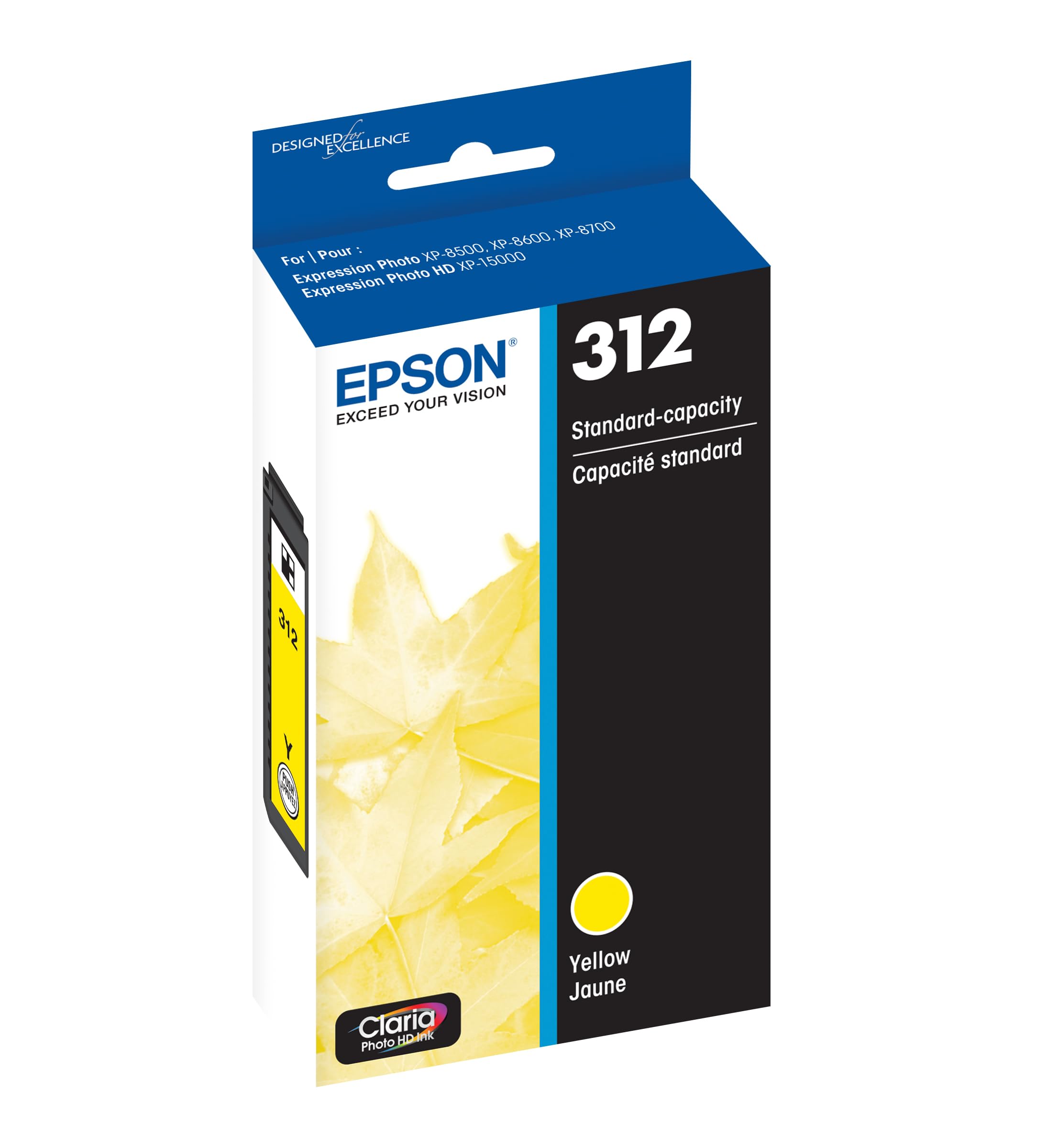 EPSON T312 Claria Photo HD -Ink Standard Capacity Yellow -Cartridge (T312420-S) for select Epson Expression Photo Printers