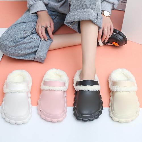 2Pairs Warm Insoles for Hole Shoes 9.1 Inch Fur Insert Lining Shoe Inner Sole Black and White Fur Insoles Soft Fleece Insert Winter Hole Shoes Liners Replacement for Women Men