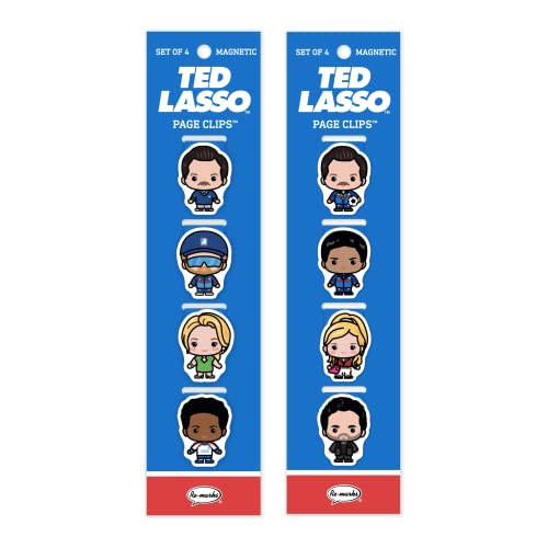 Re-marks “Ted Lasso” Magnetic Bookmarks, Magnetic Page Clips, 2 Sets of 4 Page Clips, 8 Clips Total