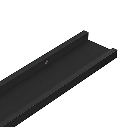 INLIFE 2pcs Picture Frame Ledge Shelves MDF Wall Mounted Floating Shelves for Display,Storage Storage Shelves for Living Room,Bedroom,Office Black 23.6"x3.5"x1.2"(LxWxH)
