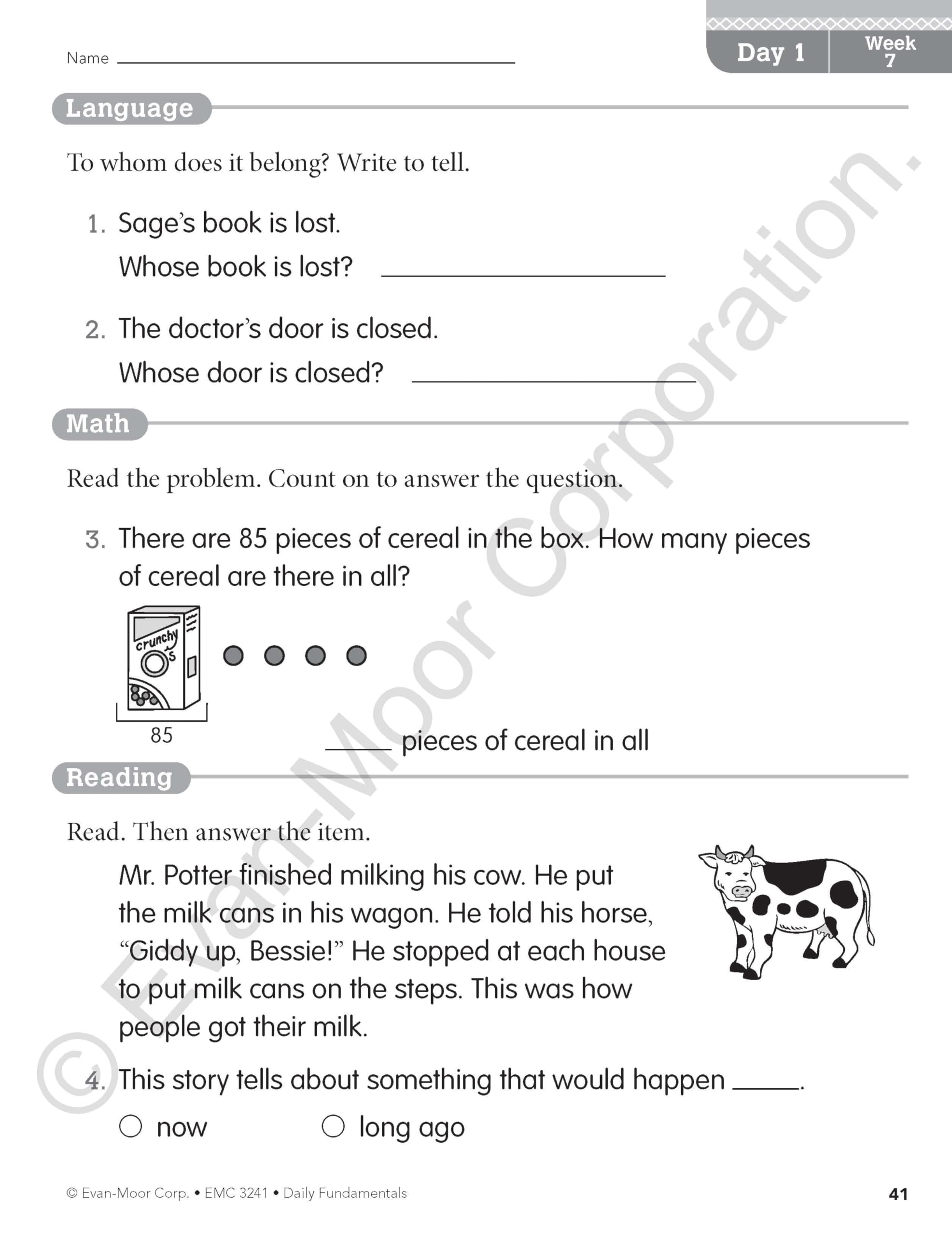 Evan-Moor Daily Fundamentals, Grade 1