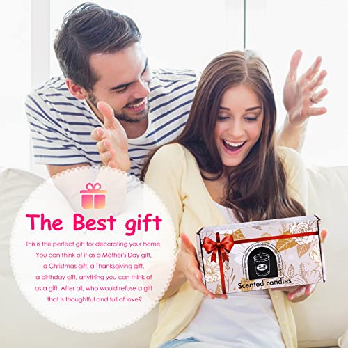 Scented Candles Gift Set with 8 Fragrances Candle Gift Set Candles for Home Scented Scented Candles Aromatherapy in Glass Jar Soy Wax for Mother's Day Gift Gift for Her Gift for Mom