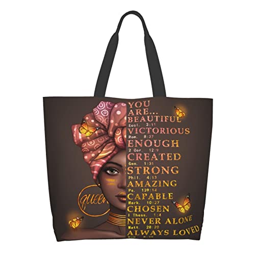 IAGM African American Tote Bags For Women Black Women Shoulder Bag Black Girl Satchel Handbags For Work, Gym