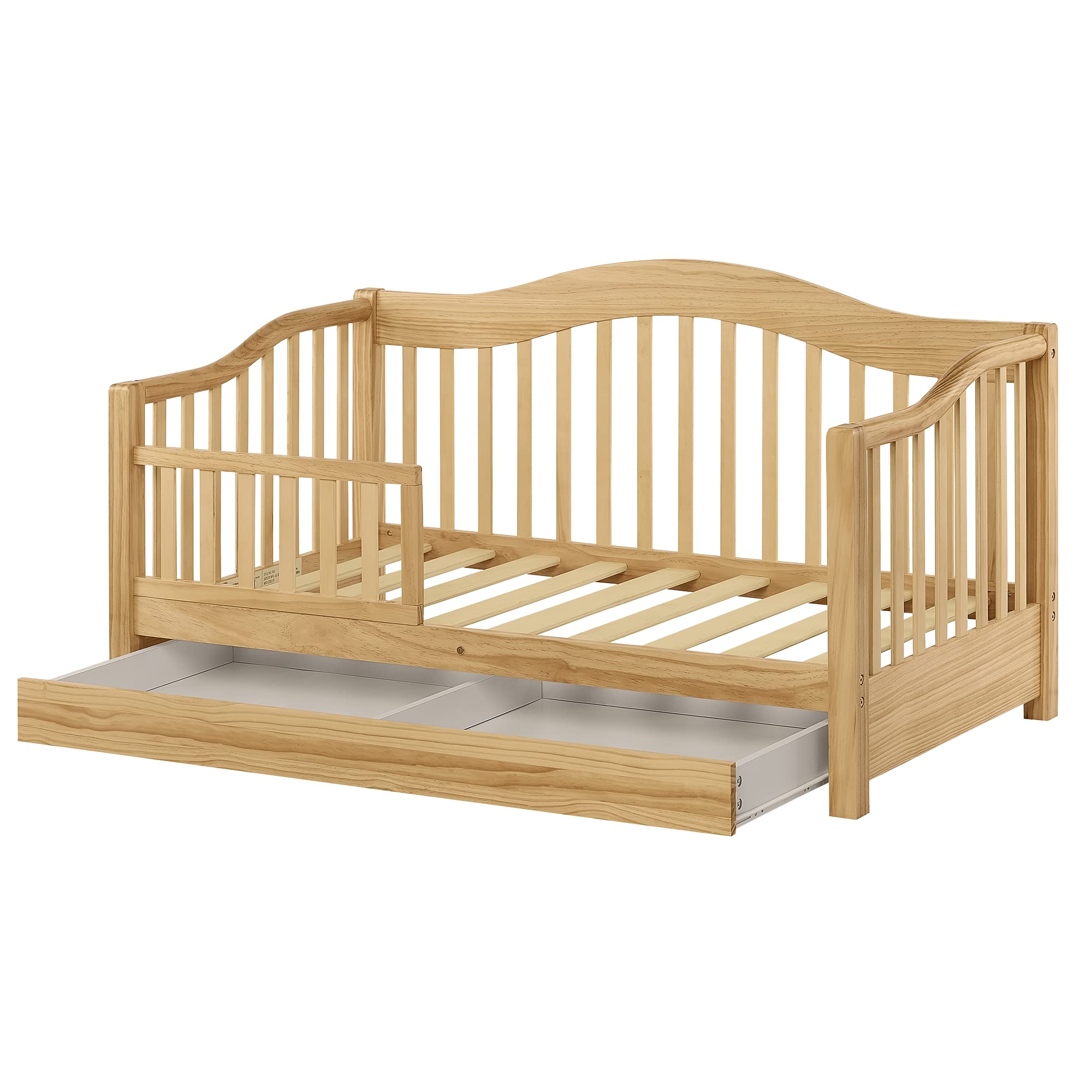 Dream On Me Toddler Day Bed in Natural, Greenguard Gold Certified, 54.5x29x28 Inch (Pack of 1)