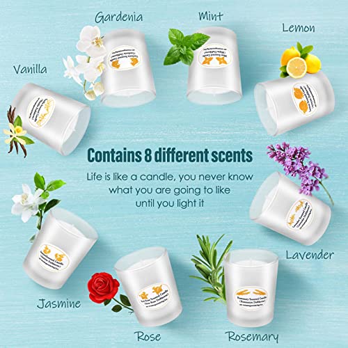 Scented Candles Gift Set with 8 Fragrances Candle Gift Set Candles for Home Scented Scented Candles Aromatherapy in Glass Jar Soy Wax for Mother's Day Gift Gift for Her Gift for Mom