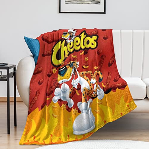 Marcusays Plush Cheeotos Throw Blanket, Fleece Blankets and Throws for Bed, Easy Care Air Conditioning Blanket 40inchx50inch