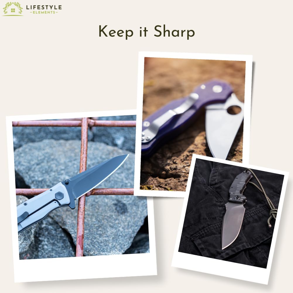 Honing Rod Knife Sharpener Bundle - Arkansas Sharpeners 4 1/2in Ceramic Rod (Pack of 2) and Super Rust Eraser Sharpening Rod Cleaner (Pack of 1) with Protective Storage Pouch by Lifestyle Elements