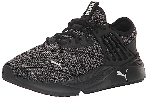 PUMA Men's Pacer Future Doubleknit Lace Up Fashion Sneaker Blk/Wht 10.5 Medium US