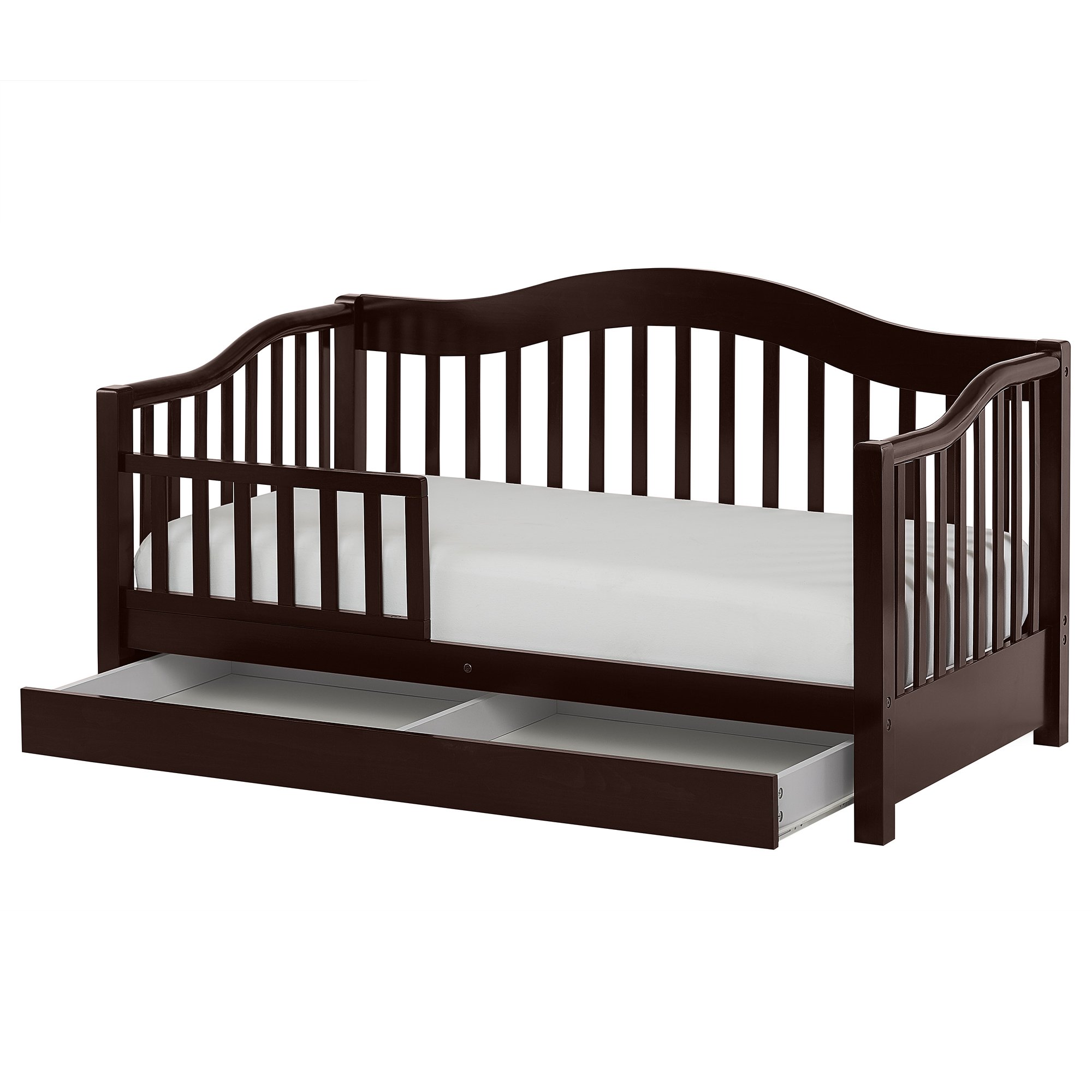 Dream On Me Toddler Day Bed with Storage Drawer in Cherry, Greenguard Gold Certified
