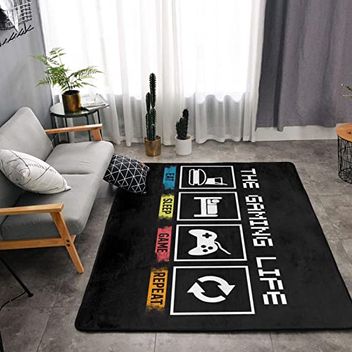 GAGNONLEE The Gaming Life Large Rugs Game Controller Floor Mat 3D Printed Modern Carpet for Gamer Bedroom Home Decor Non-Slip Area Rug 60 x 40 inch Style-4 60''x 40''(150x100cm)