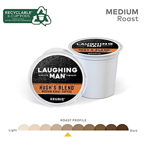 Laughing Man Hugh's Blend, Single-Serve Keurig K-Cup Pods, Medium Roast Coffee, 60 Count, 10 Count (Pack of 6)