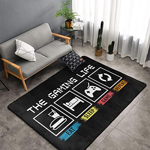 GAGNONLEE The Gaming Life Large Rugs Game Controller Floor Mat 3D Printed Modern Carpet for Gamer Bedroom Home Decor Non-Slip Area Rug 60 x 40 inch Style-4 60''x 40''(150x100cm)