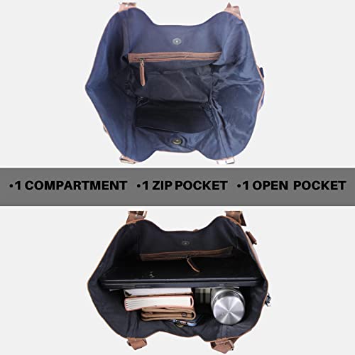 Madosh, Women Large Capacity Tote Bag Buffalo Leather Rustic Shoulder Purse Vintage Business Crossbody Hobo Handbag