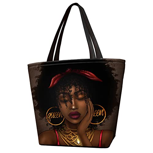 IAGM African American Tote Bag for Women African Shoulder Handbag Black Woman Satchel Bag For Work School