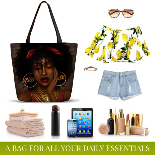 IAGM African American Tote Bag for Women African Shoulder Handbag Black Woman Satchel Bag For Work School