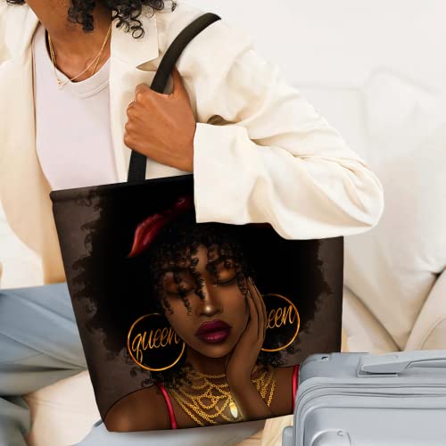 IAGM African American Tote Bag for Women African Shoulder Handbag Black Woman Satchel Bag For Work School