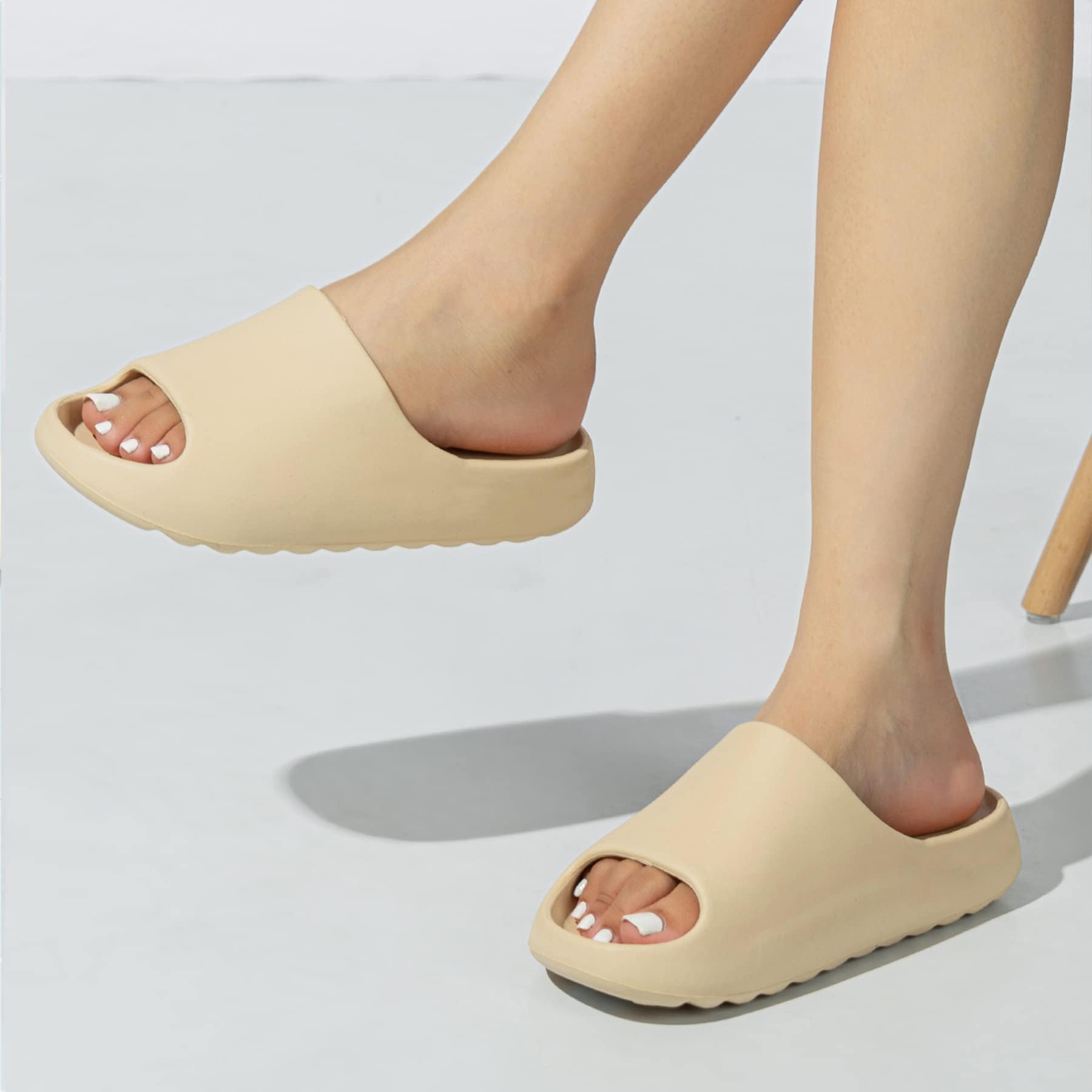 Cloud Slides for Women and Men, Platform Slides Slippers, Non-Slip Quick Drying Soft Lightweight Shower Shoes, Thick Sole Open Toe Slides Sandals for Indoor & Outdoor