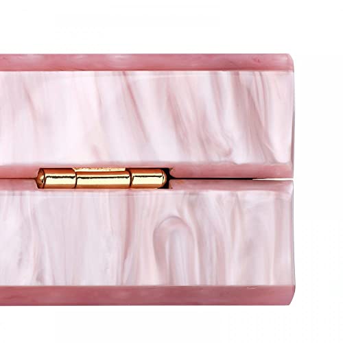 Acrylic Clutch Purse for Women Evening Dress, Wedding Party Square Bag Evening Clutch (Pink-01)