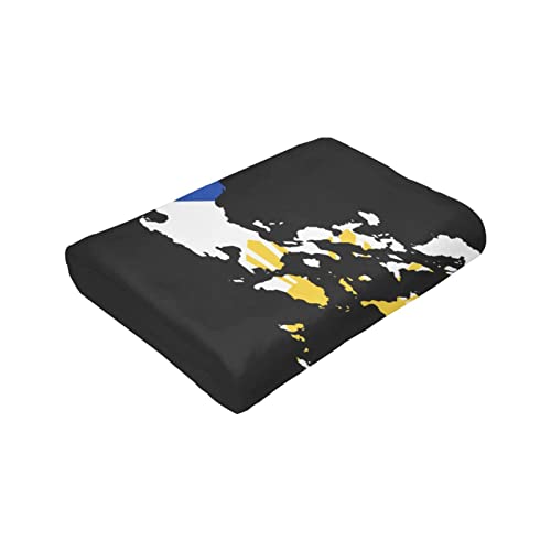 Philippines Terrain Map Blanket Printed Flannel Throw Blanket 50"X40" Anti-Pilling Blanket Bed Sofa Living Room Bedroom