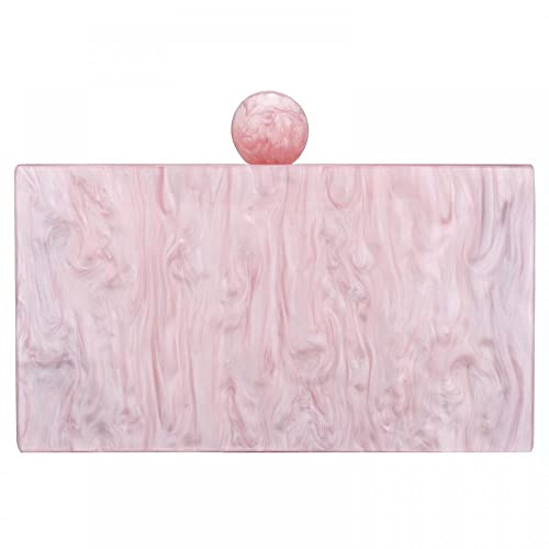 Acrylic Clutch Purse for Women Evening Dress, Wedding Party Square Bag Evening Clutch (Pink-01)
