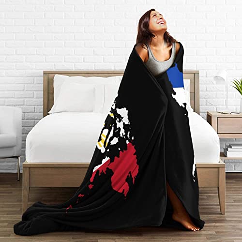 Philippines Terrain Map Blanket Printed Flannel Throw Blanket 50"X40" Anti-Pilling Blanket Bed Sofa Living Room Bedroom